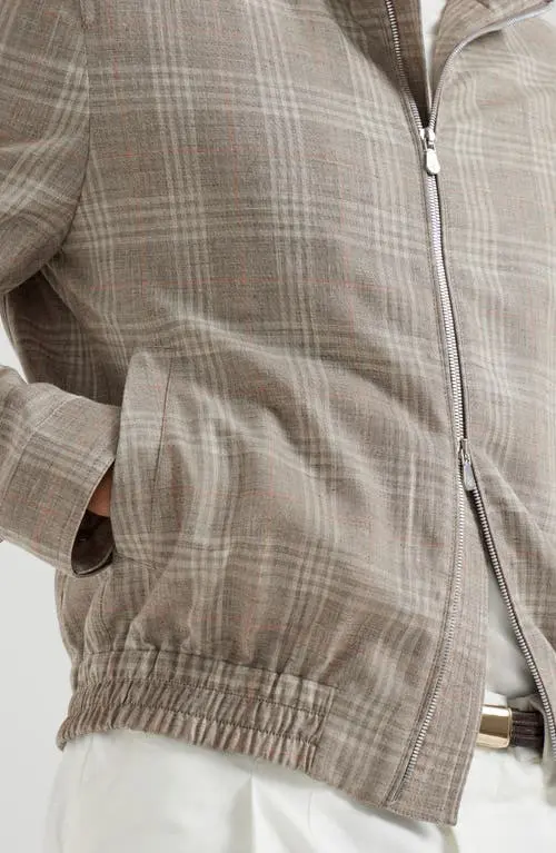 Brunello Cucinelli Tartan Outerwear Jacket - Light Grey