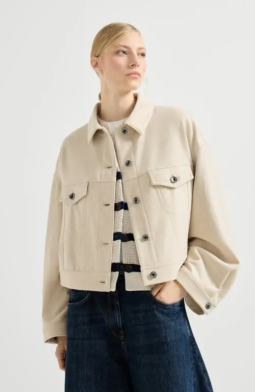 Brunello Cucinelli Lightweight Cloth Outerwear Jacket - Sand