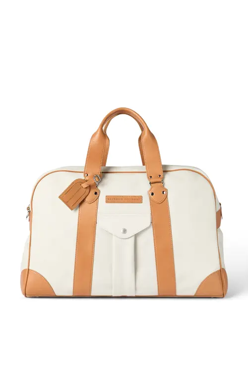 Brunello Cucinelli Grained Calfskin Street Bag - Ivory