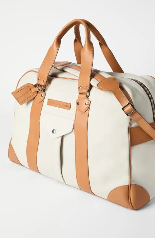 Brunello Cucinelli Grained Calfskin Street Bag - Ivory