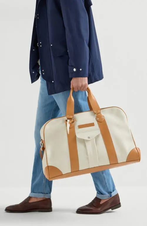 Brunello Cucinelli Grained Calfskin Street Bag - Ivory