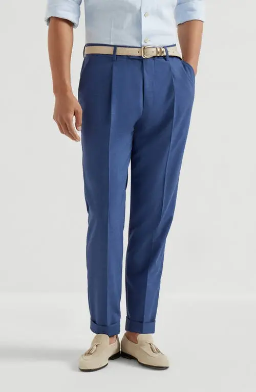 Brunello Cucinelli Pleated Trousers - Royale Blue