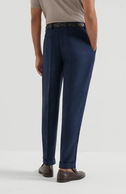 Brunello Cucinelli Pleated Trousers - Navy Blue
