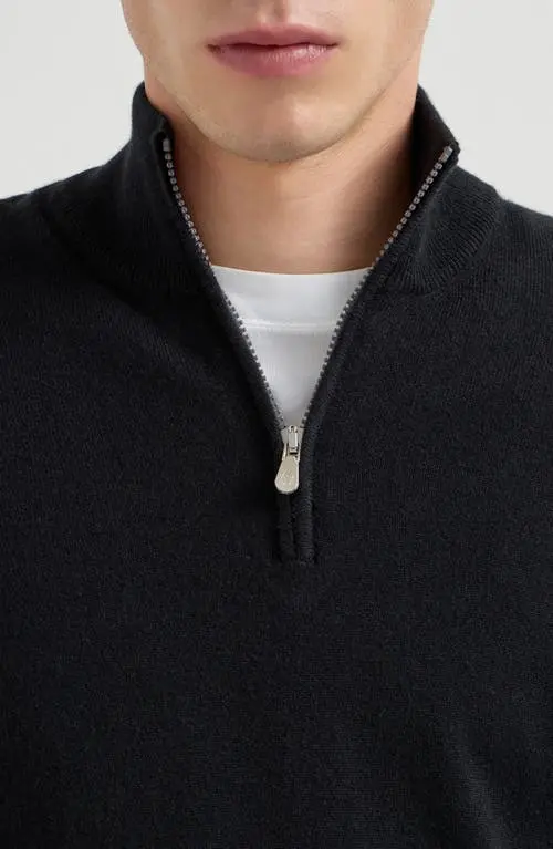 Brunello Cucinelli Cashmere Half-zip Sweater - Black