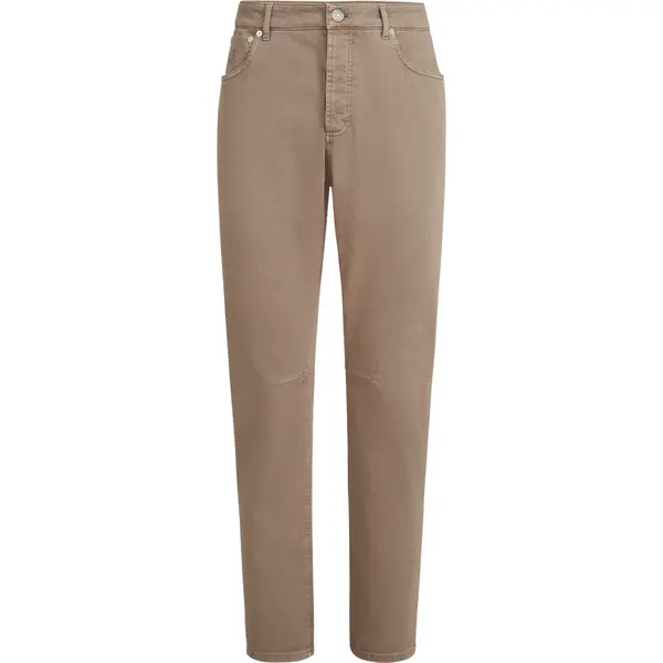 Brunello Cucinelli Garment-dyed Denim Trousers - Light Brown