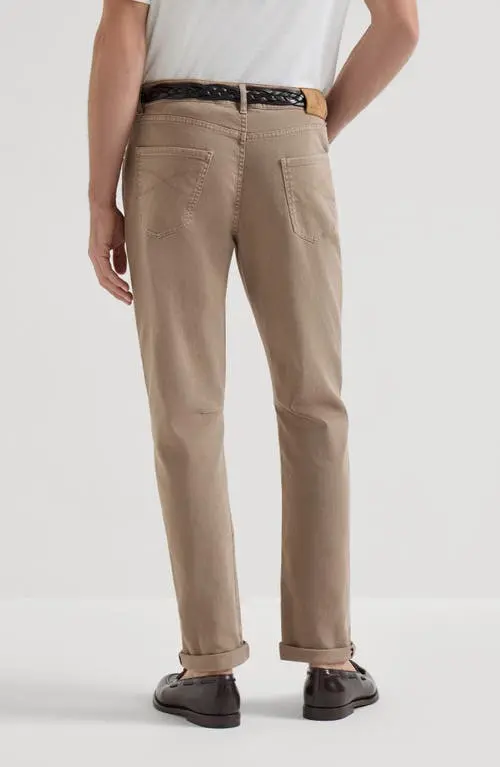 Brunello Cucinelli Garment-dyed Denim Trousers - Light Brown