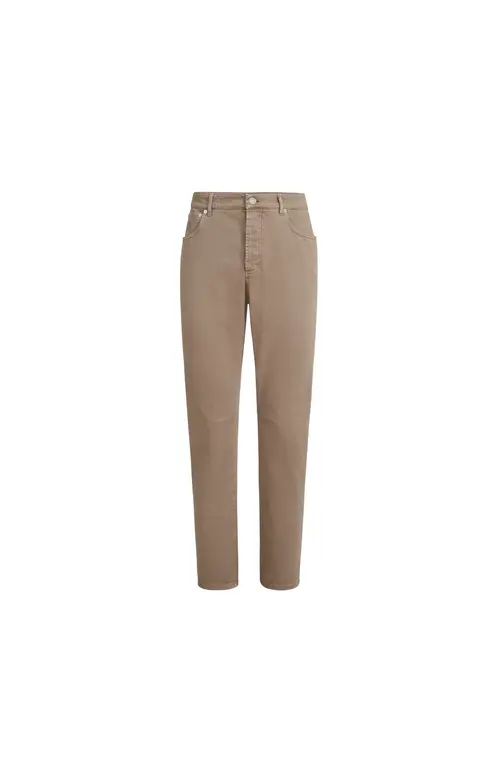 Brunello Cucinelli Garment-dyed Denim Trousers - Light Brown