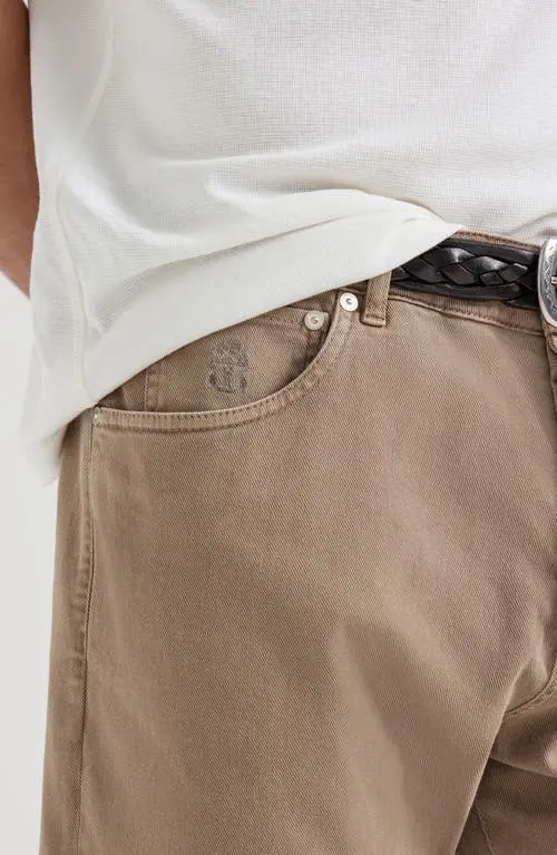 Brunello Cucinelli Garment-dyed Denim Trousers - Light Brown