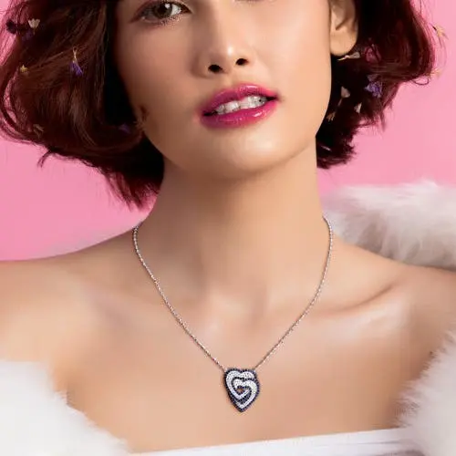 JULIANNA B. Interlocking Heart Pendant Necklace