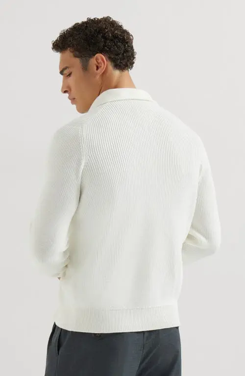 Brunello Cucinelli Half English Rib Knit Cardigan - Panama