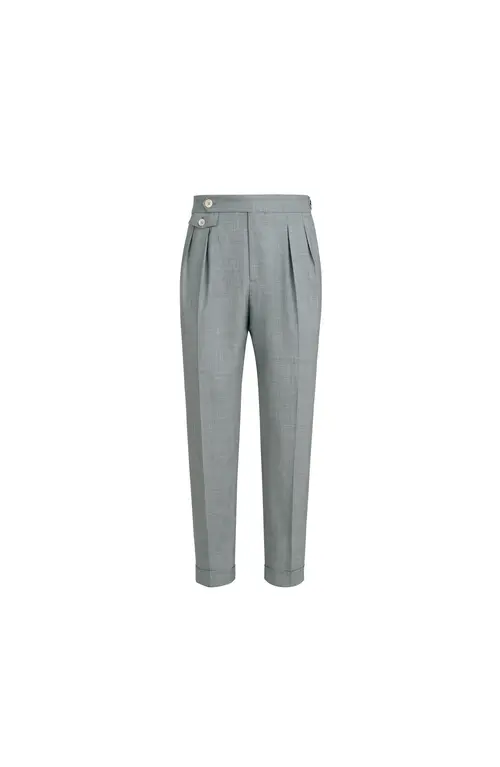 Brunello Cucinelli Trousers With Double Pleats And Tabs - Grey
