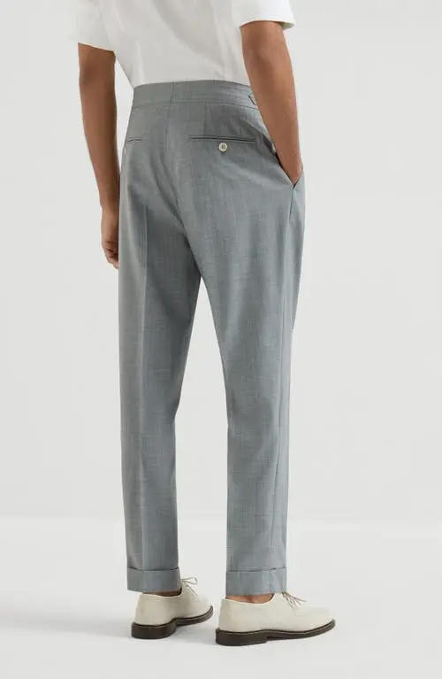 Brunello Cucinelli Trousers With Double Pleats And Tabs - Grey