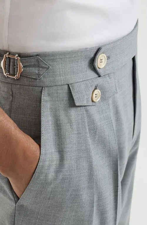 Brunello Cucinelli Trousers With Double Pleats And Tabs - Grey