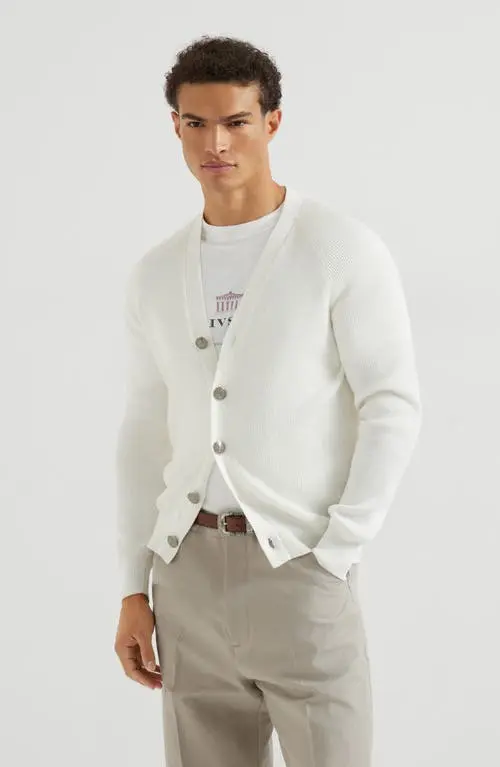 Brunello Cucinelli English Rib Knit Cardigan - Panama