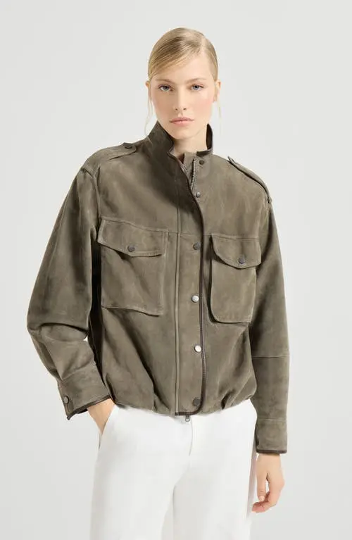 Brunello Cucinelli Suede Outerwear - Green