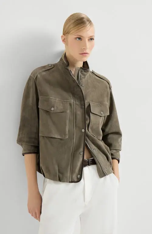Brunello Cucinelli Suede Outerwear - Green