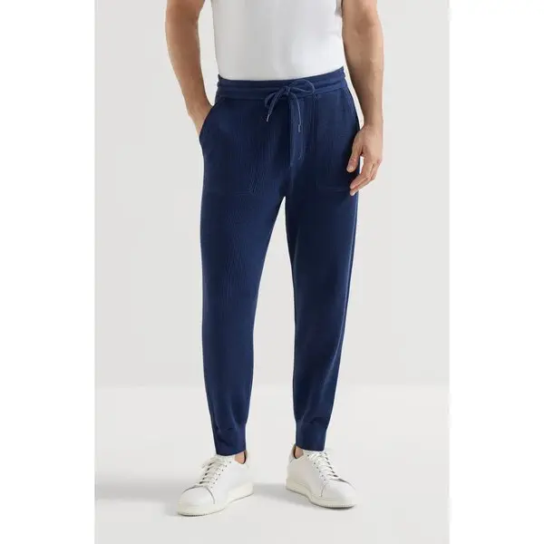 Brunello Cucinelli Cotton Knit Trousers - Azure