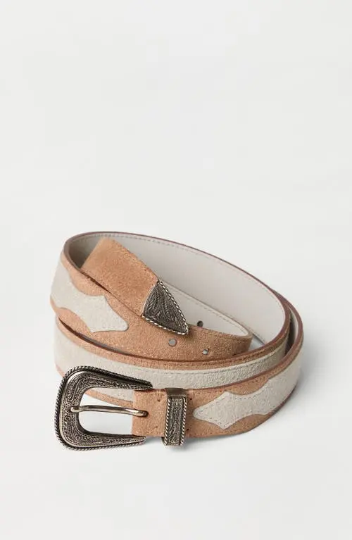 Brunello Cucinelli Reversed Calfskin Belt - Light Brown