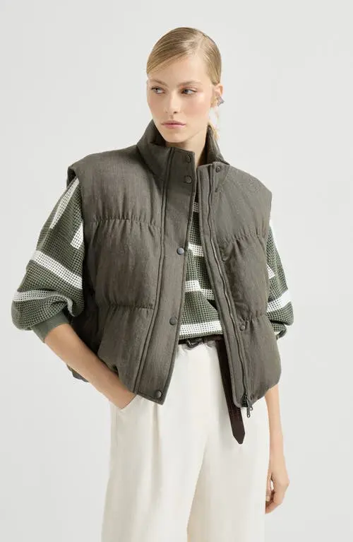 Brunello Cucinelli Down Vest - Olive