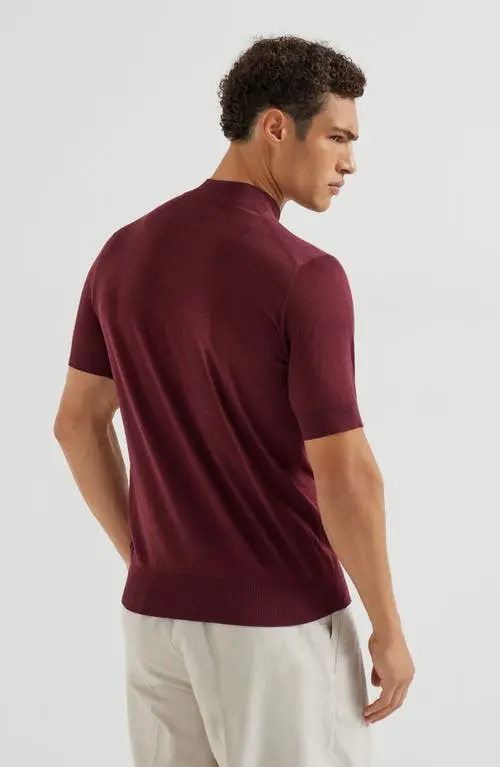 Brunello Cucinelli Silk Cotton Knit T-shirt - Amaranth