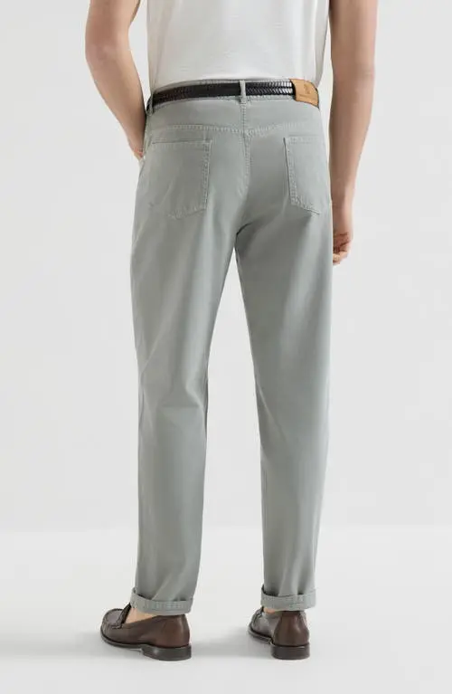 Brunello Cucinelli Garbadine Garment Dyed Trousers - Khaki