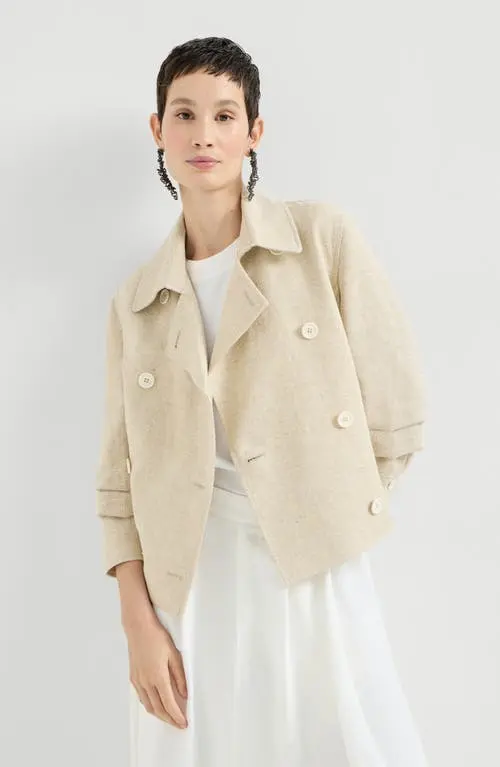 Brunello Cucinelli Crop Caban Jacket With Monili