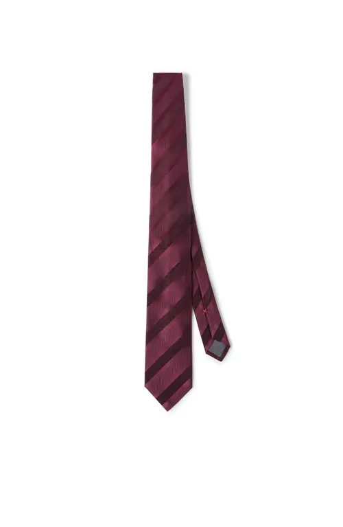 Brunello Cucinelli Striped Silk Necktie - Cherry
