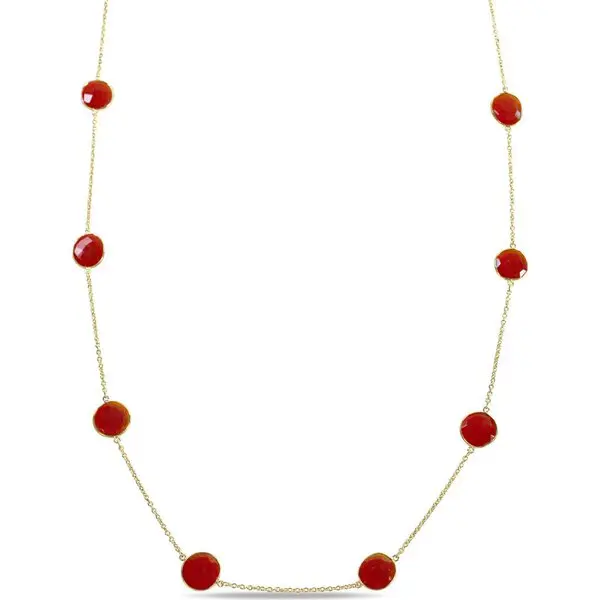 JULIANNA B. Gemstone Station Necklace - Carnelian