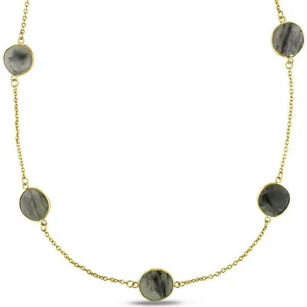 JULIANNA B. Gemstone Station Necklace - Quartz