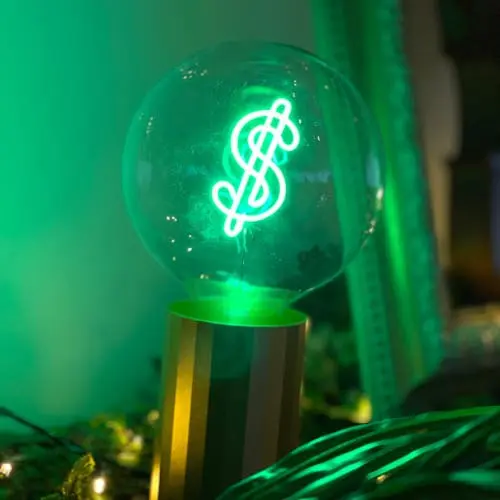 MITB Dollar Sign Portable Table Lamp - Blue