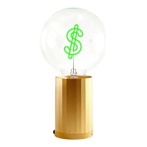 MITB Dollar Sign Portable Table Lamp - Gold