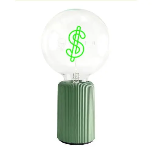 MITB Dollar Sign Portable Table Lamp - Olive
