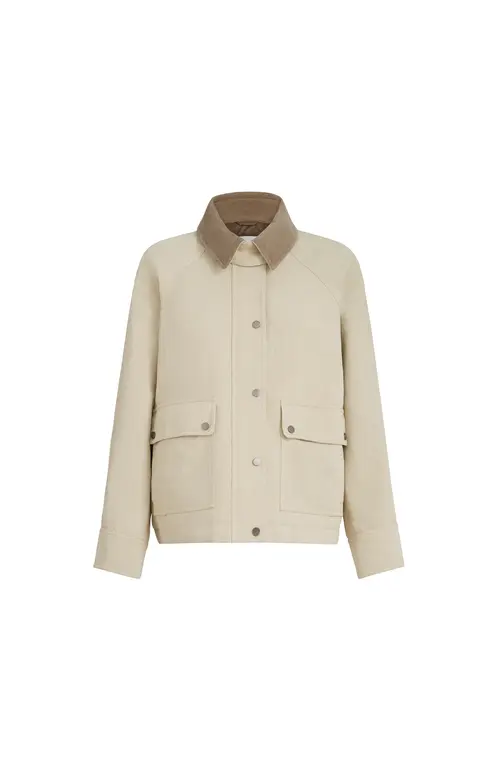 Brunello Cucinelli Canvas Outerwear Jacket - Beige
