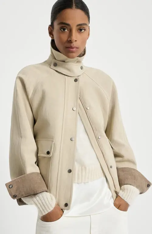Brunello Cucinelli Canvas Outerwear Jacket - Beige