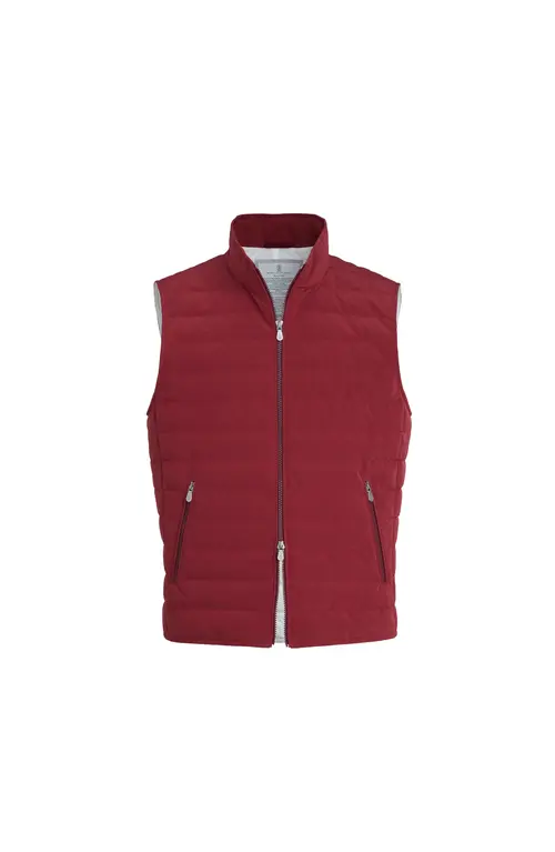 Brunello Cucinelli Nylon Down Vest - Cherry