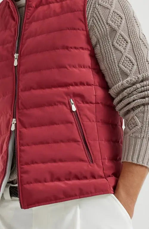 Brunello Cucinelli Nylon Down Vest - Cherry