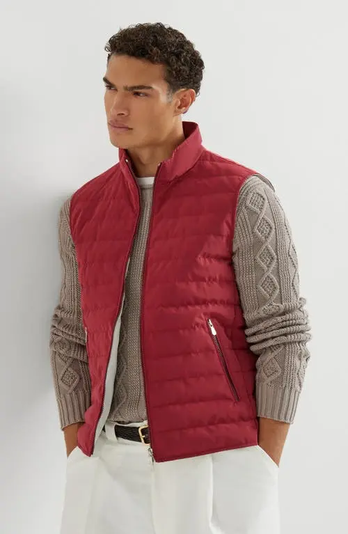 Brunello Cucinelli Nylon Down Vest - Cherry