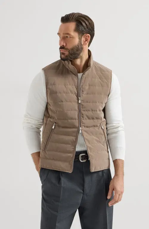 Brunello Cucinelli Nylon Down Vest - Hazelnut