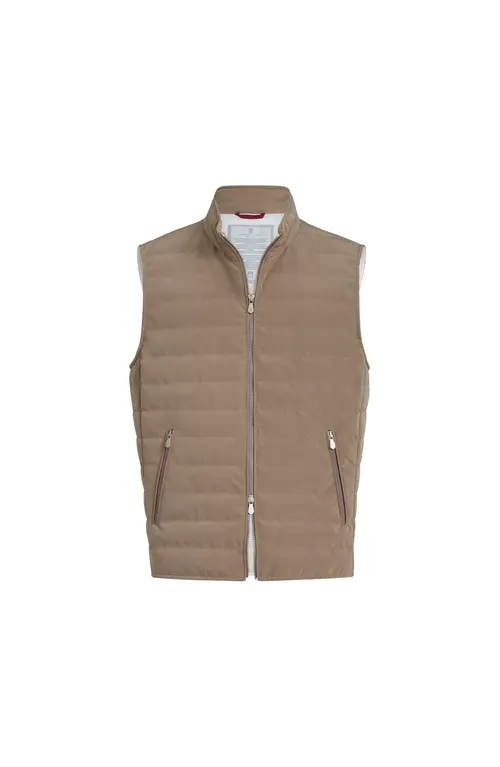 Brunello Cucinelli Nylon Down Vest - Hazelnut