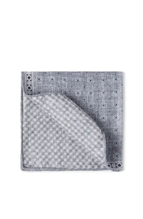 Brunello Cucinelli Silk Pocket Square - Grey