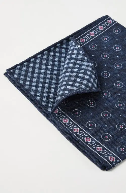 Brunello Cucinelli Silk Pocket Square - Navy Blue