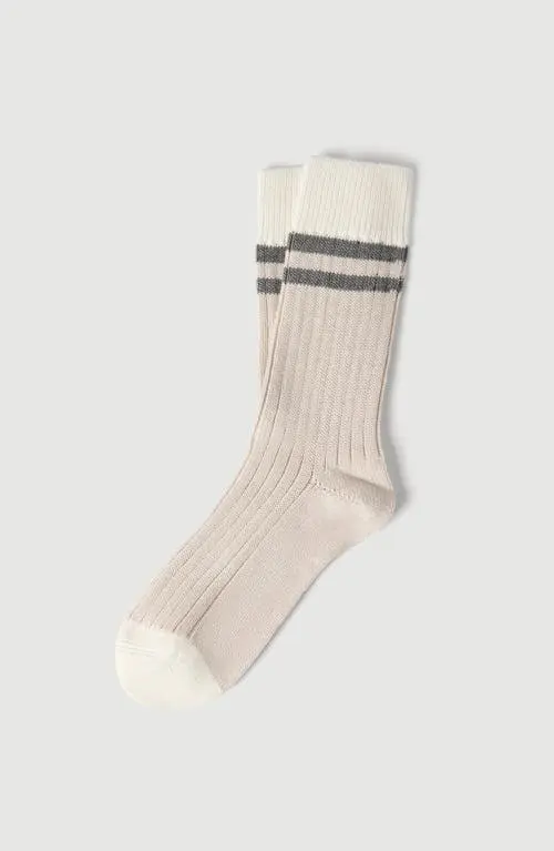 Brunello Cucinelli Striped Cotton Ankle Socks - Rope