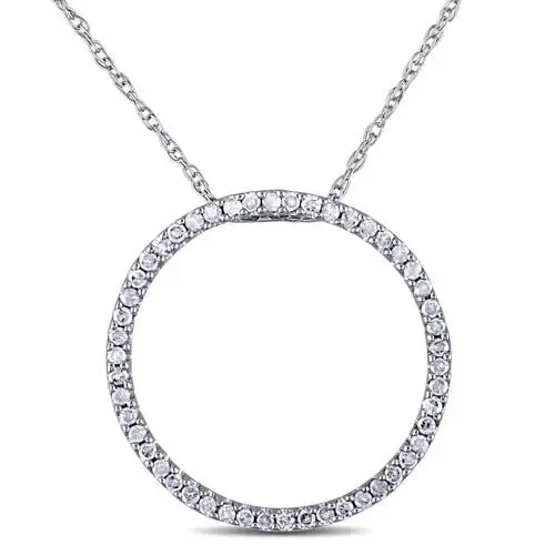 JULIANNA B. 1/4 Ctw Diamond Circle Necklace - 10k White Gold