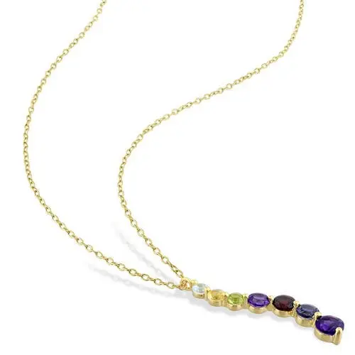 JULIANNA B. Multi-gemstone Graduated Drop Necklace