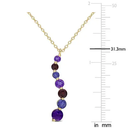 JULIANNA B. Multi-gemstone Graduated Drop Necklace