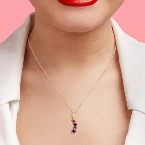 JULIANNA B. Multi-gemstone Graduated Drop Necklace
