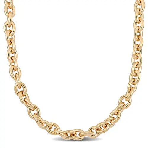 JULIANNA B. 18 Inch Oval Link Chain Necklace - Yellow-plated