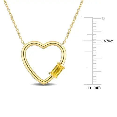 JULIANNA B. 10k Gemstone Open Heart Pendant Necklace - Sapphire/yellow Gold