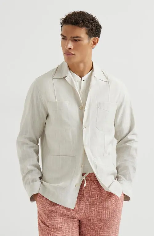 Brunello Cucinelli Cotton And Linen Guayabera