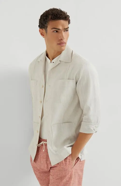 Brunello Cucinelli Cotton And Linen Guayabera